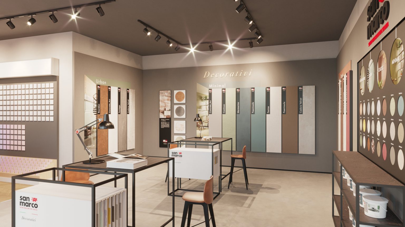 Progetto showroom Pitture Decorative Colorificio San Marco Progetto showroom Pitture Decorative Colorificio San Marco